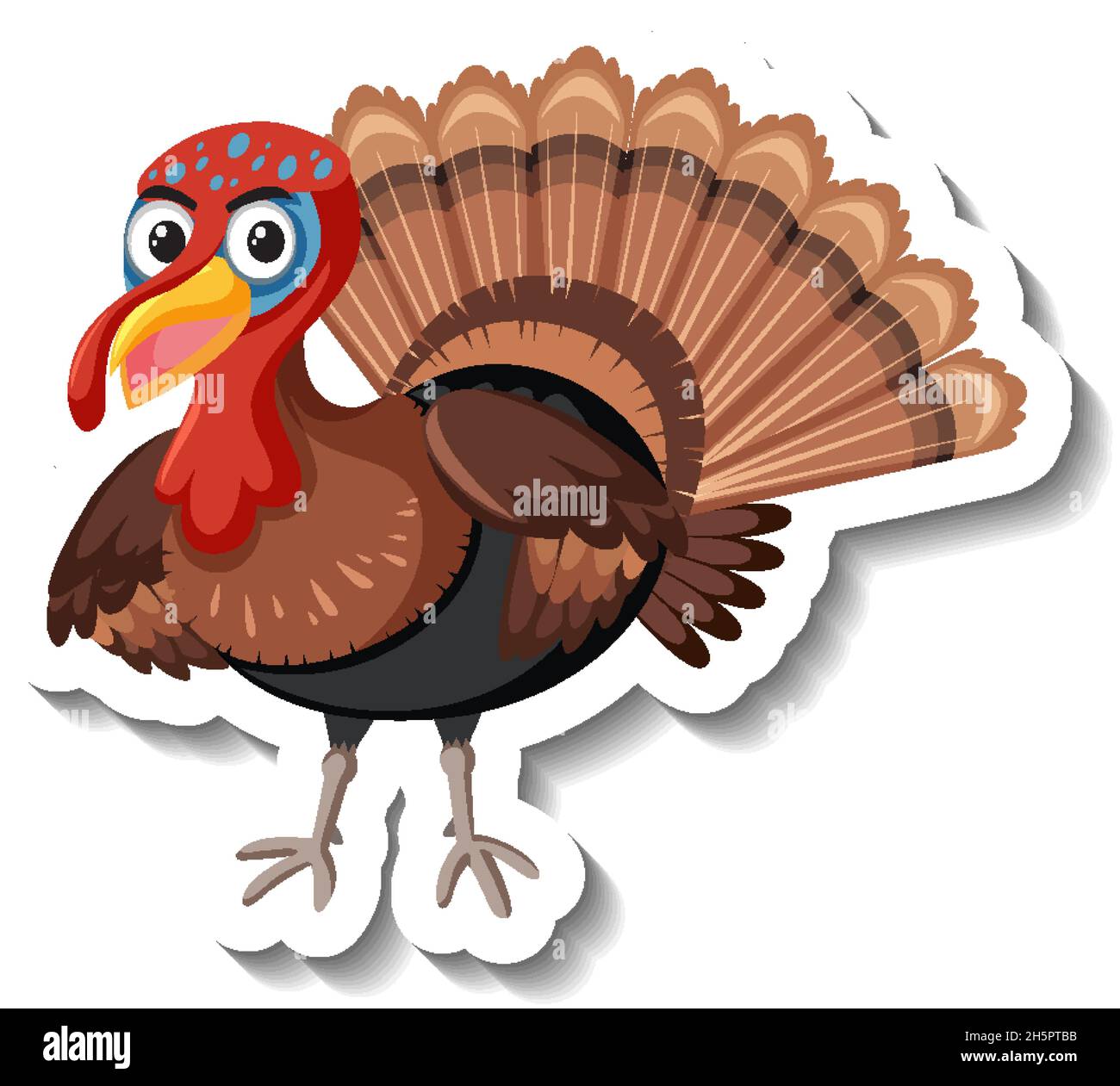 Isolated turkey sticker on white background illustration Stock Vector ...