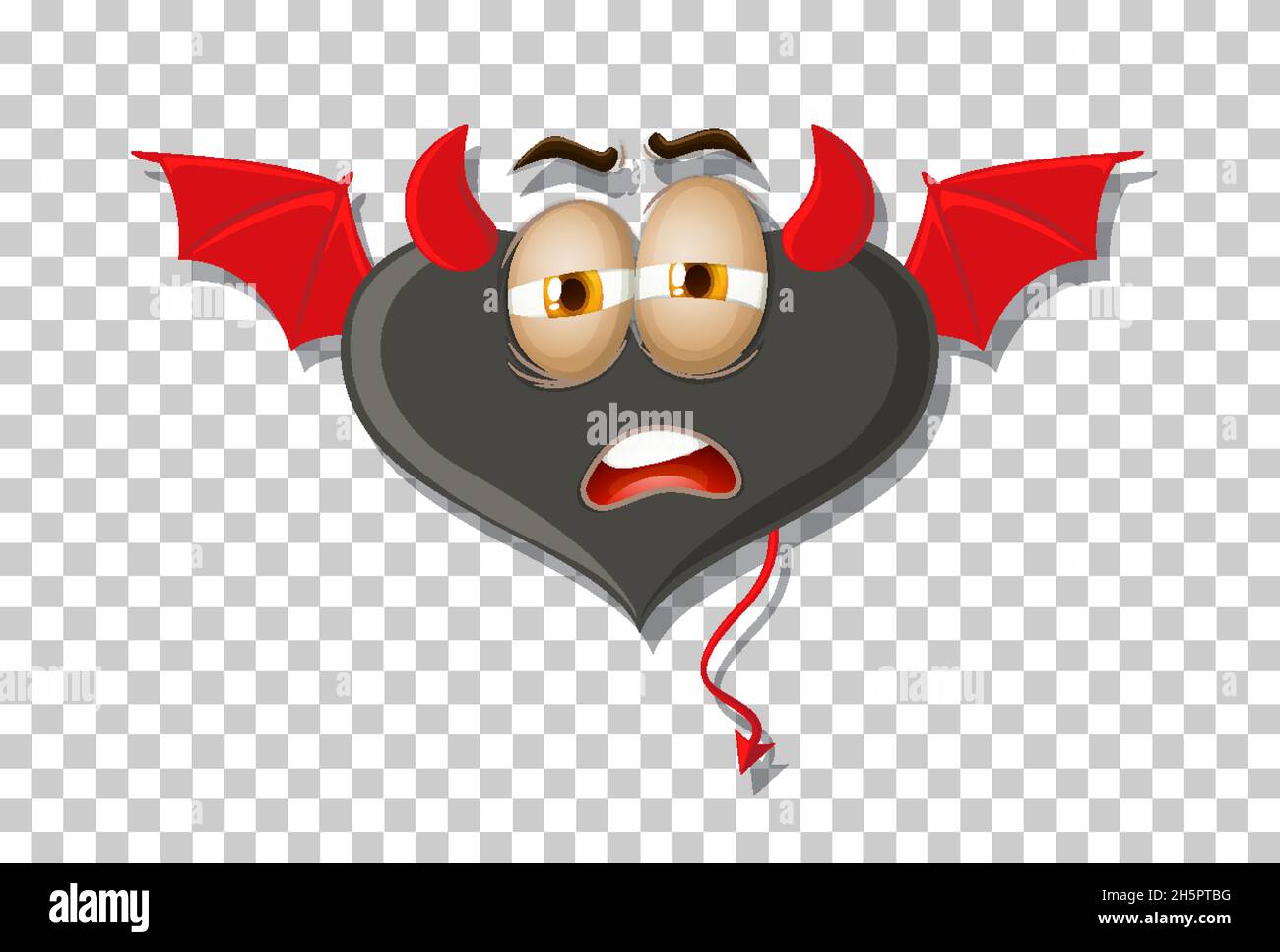 Heart shape devil with facial expression illustration Stock Vector ...