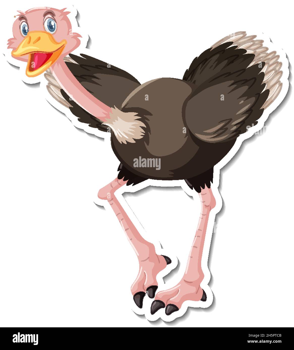 Ostrich cartoon character sticker illustration Stock Vector Image & Art ...