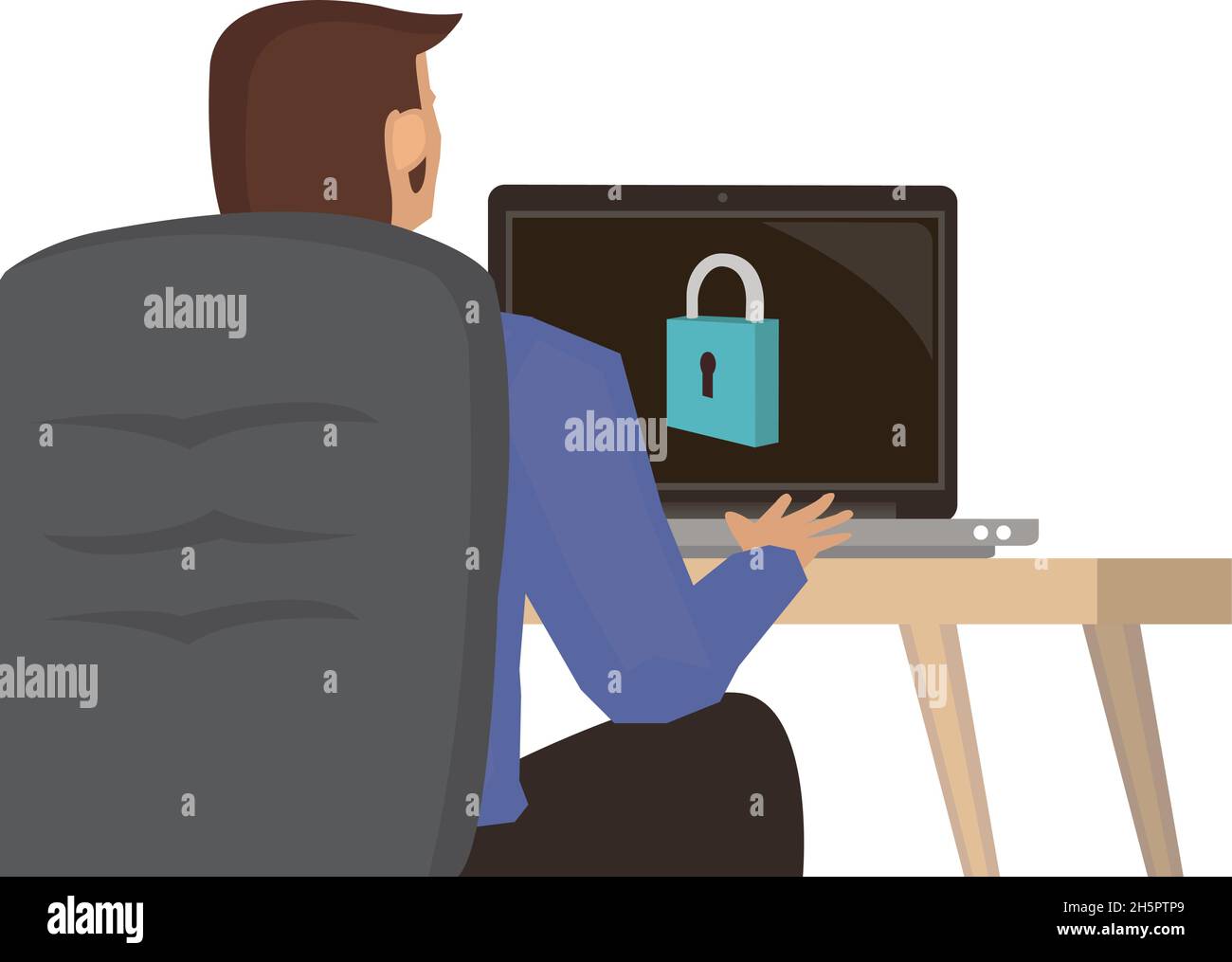 Businessman login on the computer screen. Privacy Security Protection ...