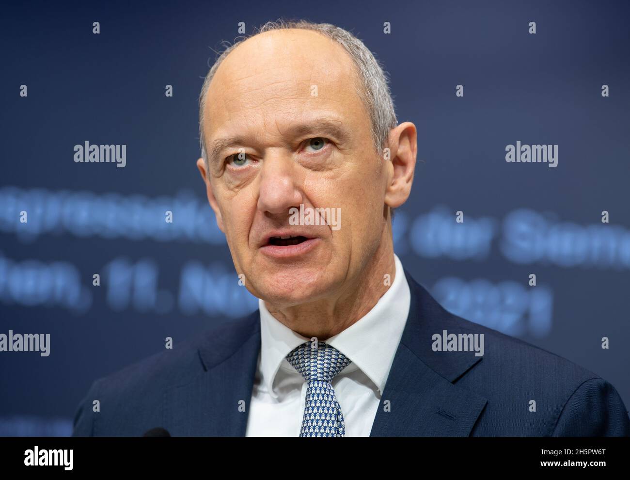 Munich, Germany. 11th Nov, 2021. Roland Busch, CEO of Siemens AG, sits ...