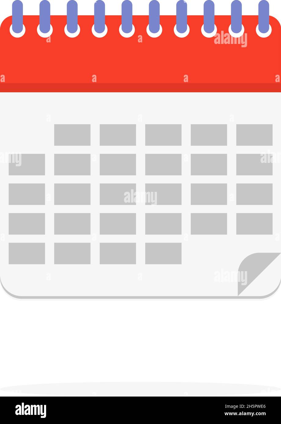 colored flat office calendar icon with shadow, vector Stock Vector ...