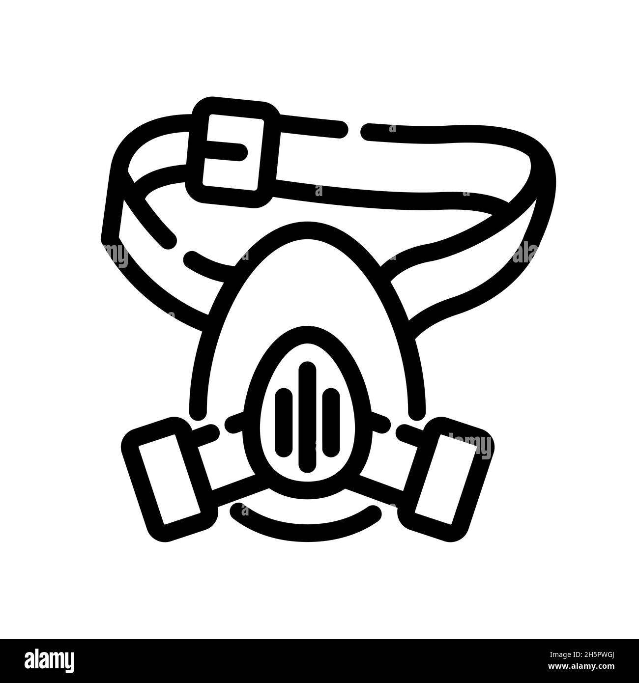 Respirator vector linear icon, respiratory mask, virus protection flat ...