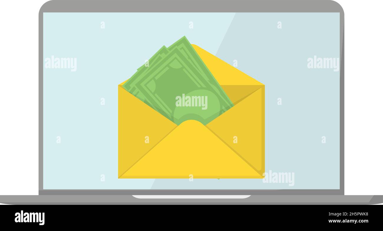 notebook with a letter envelope with money, vector Stock Vector Image ...