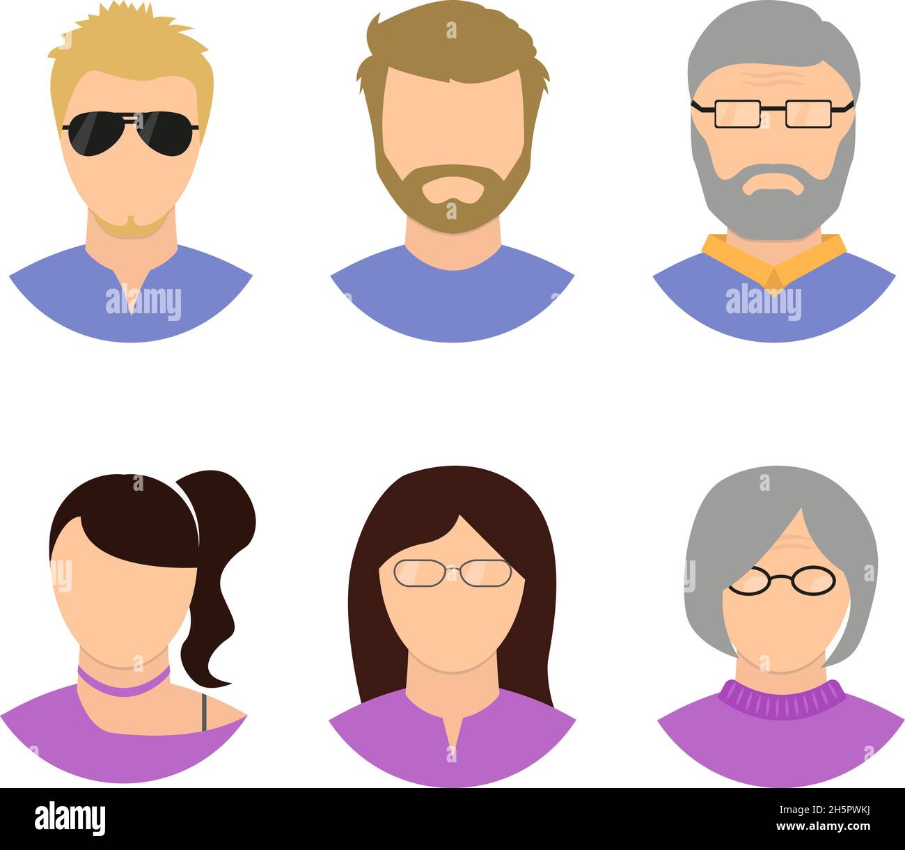 Men And Women At Different Ages Vector Illustration Stock Vector Image