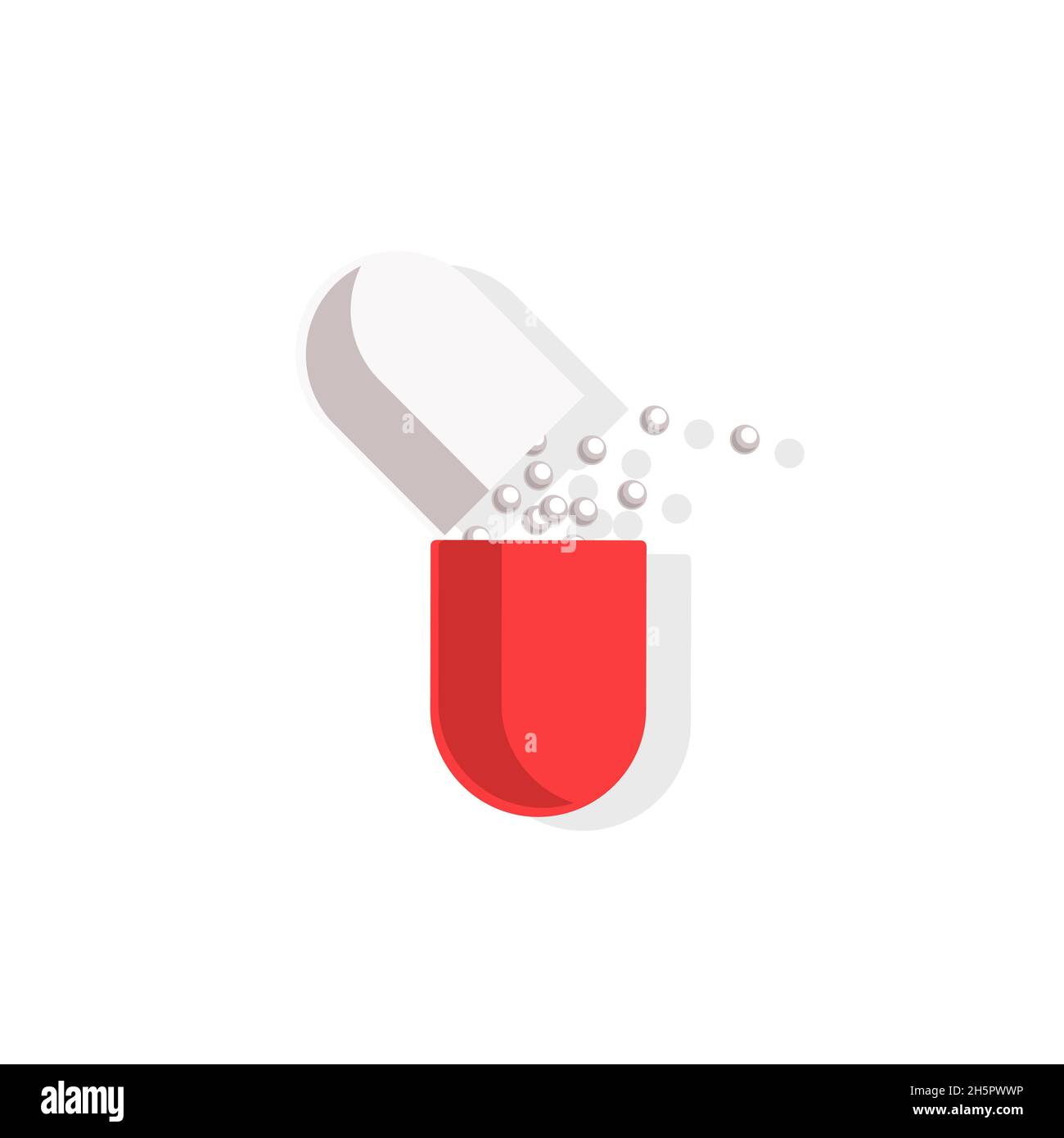 Pill capsule flat vector isolated illustration of healthcare concept on ...