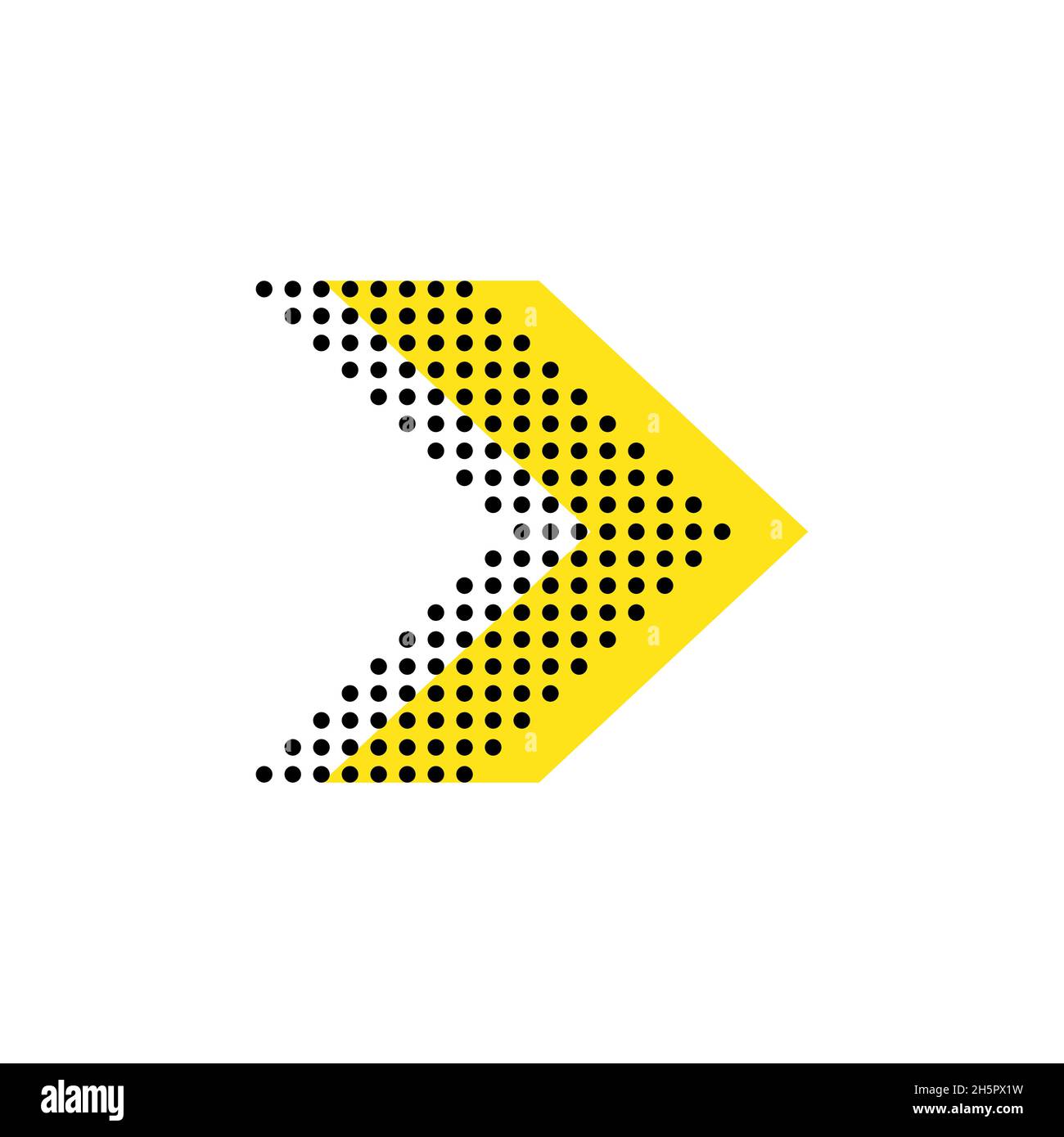 Arrow flat vector isolated direction illustration. Dotted shape icon ...