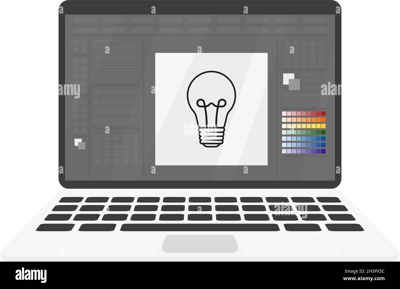 application for graphic design on a laptop, vector Stock Vector Image ...