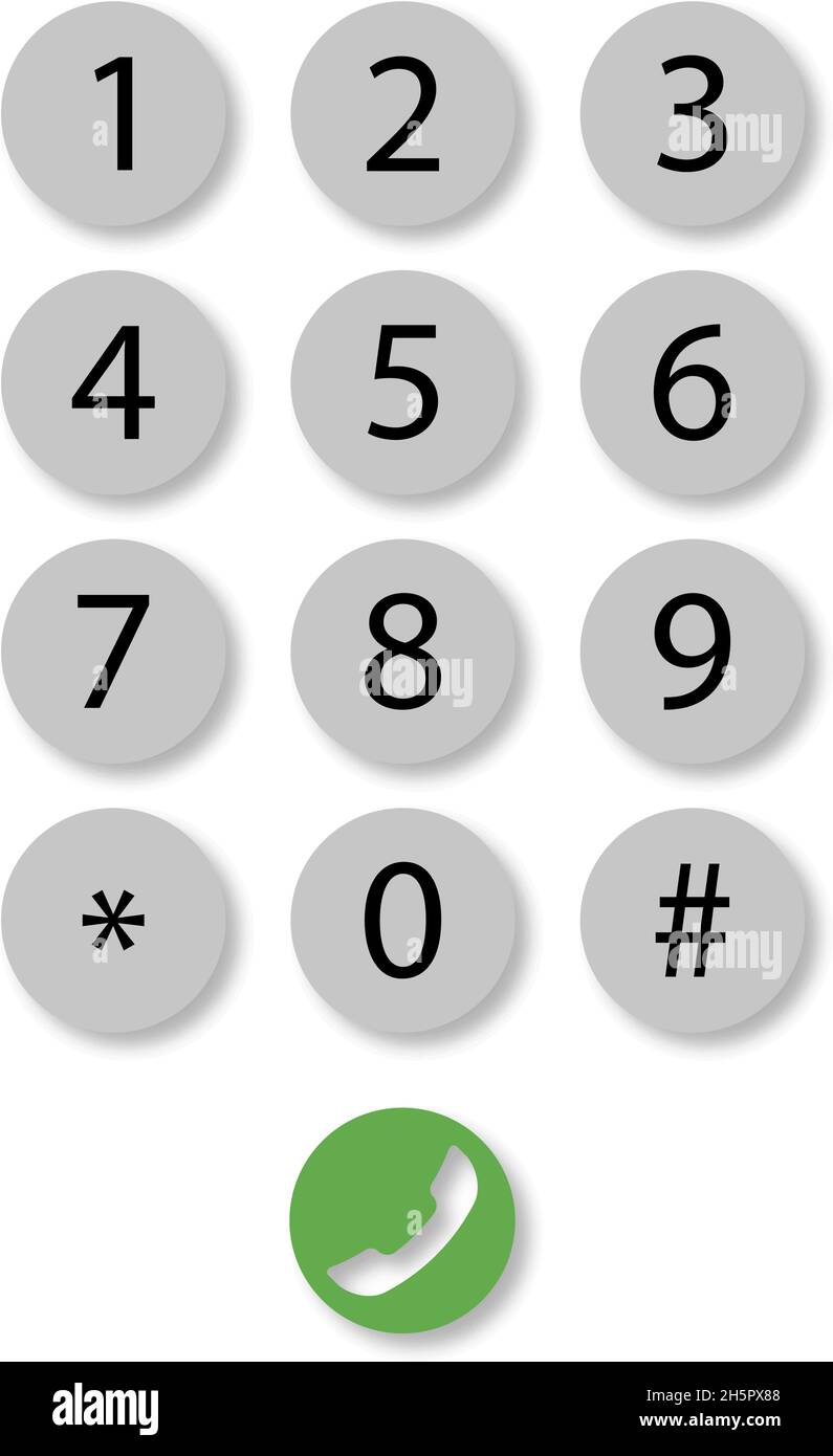 dial pad on phone with shadow, vector illustration Stock Vector Image ...