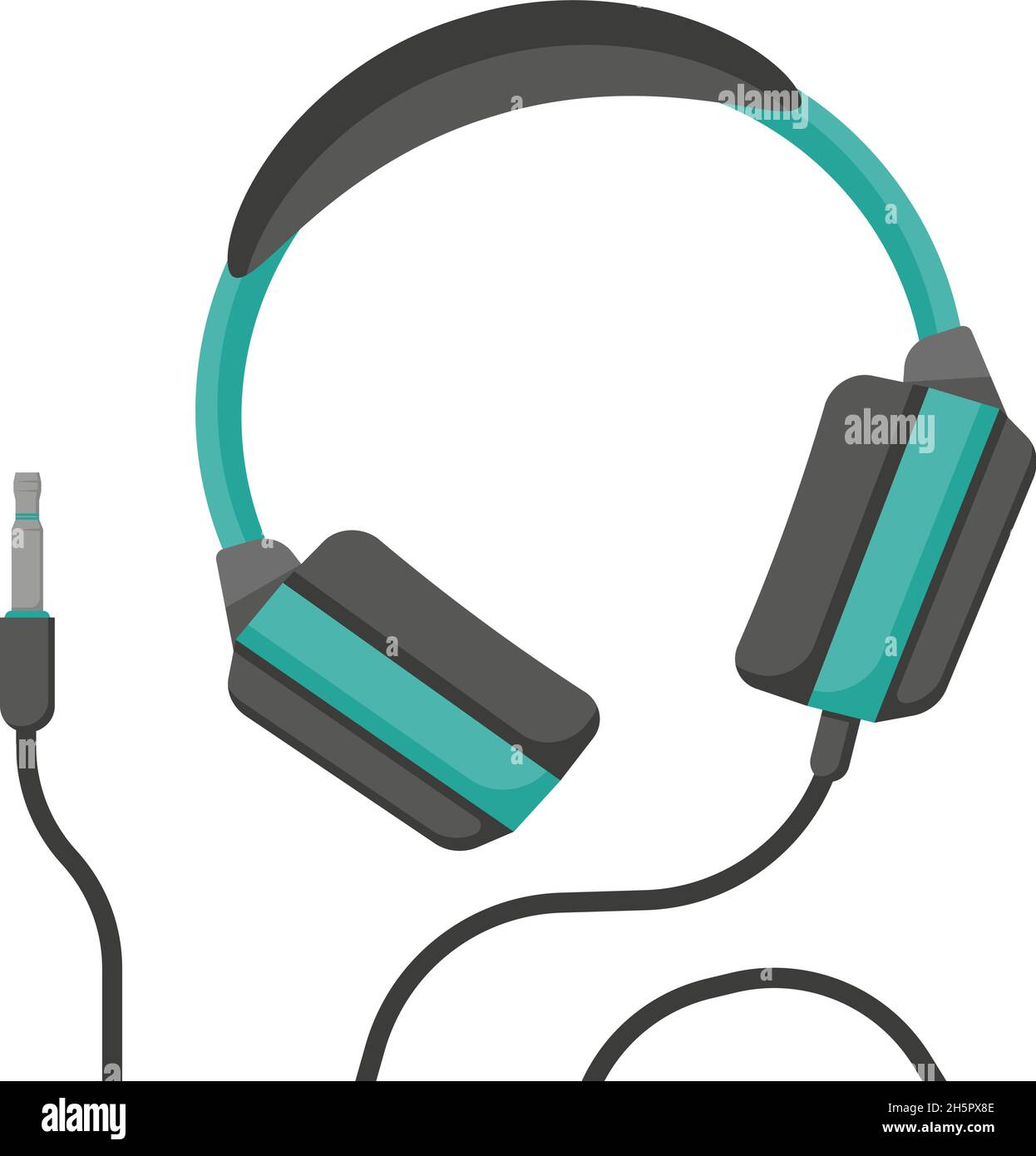 Headphones wire in flat Stock Vector Images - Alamy