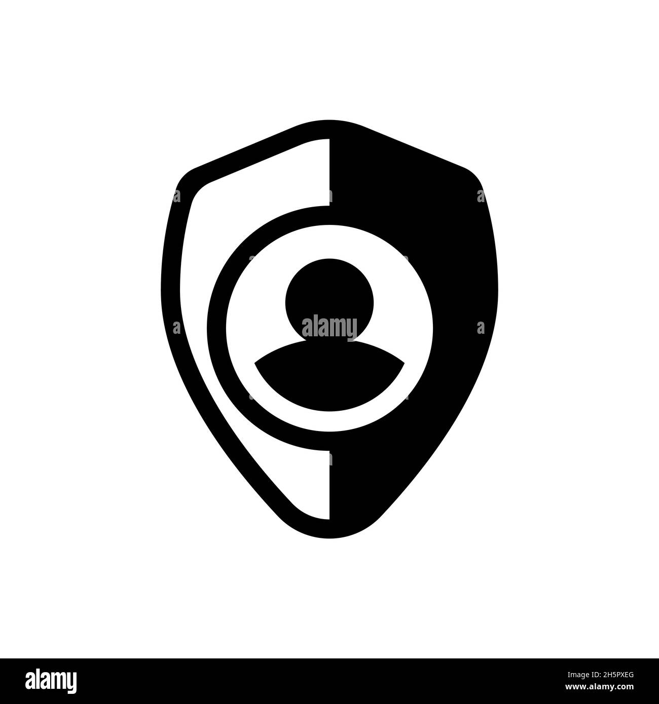 Shield with avatar, personal data protection flat vector isolated ...