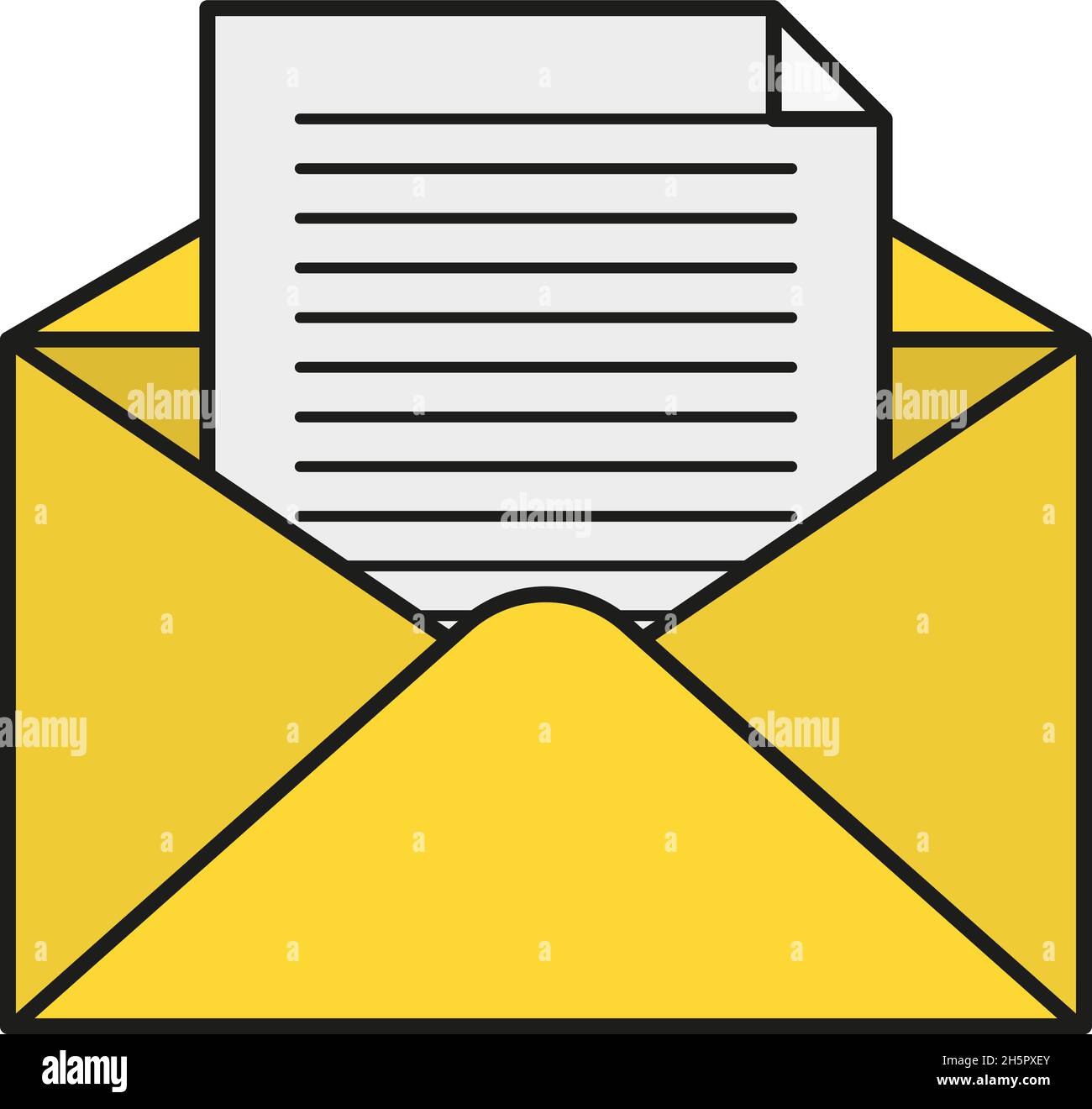 colored icon open letter envelope in flat style Stock Vector Image ...