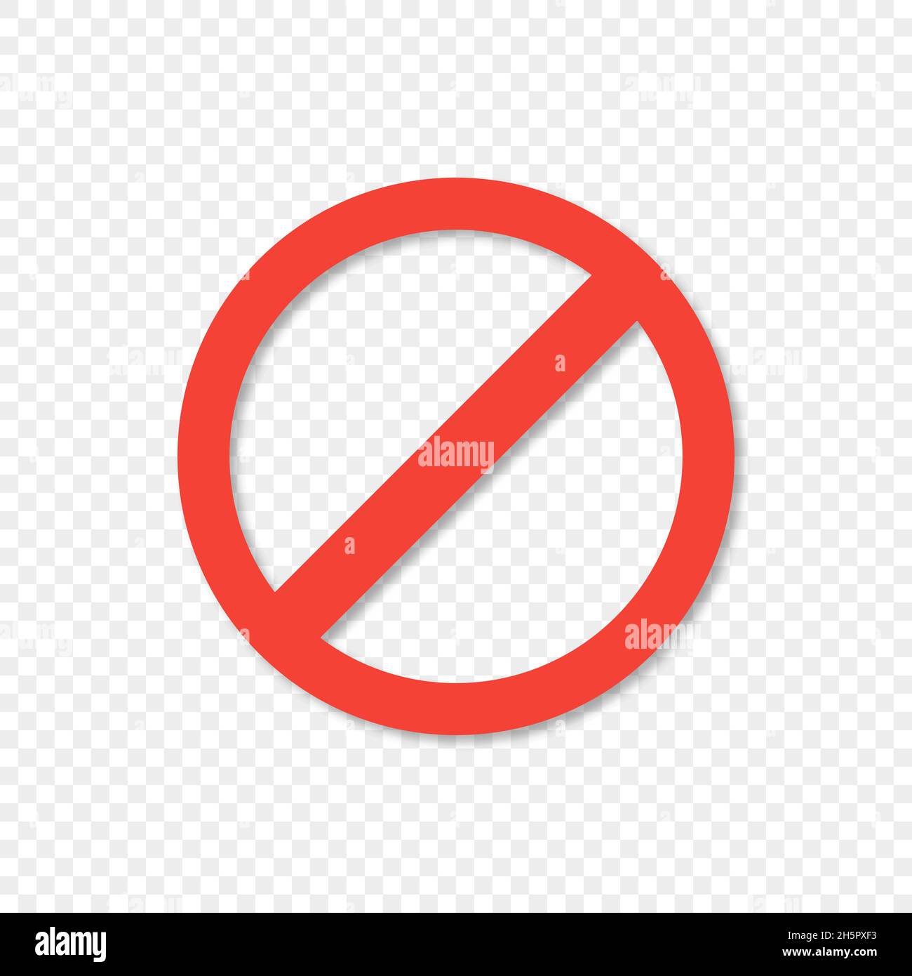 red ban icon on transparent background with shadow, vector Stock Vector ...