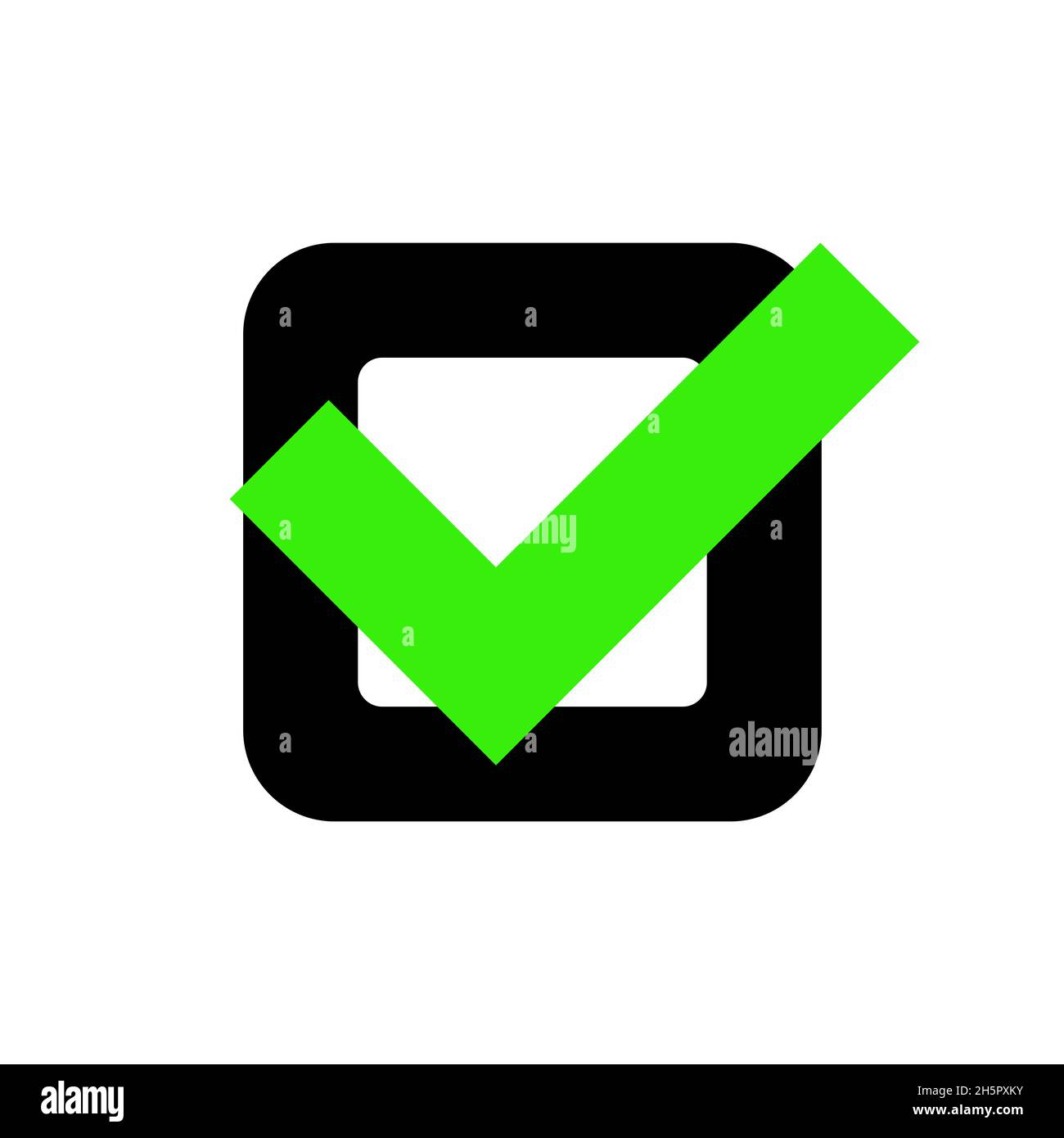 Green checkmark in flat style on white background. Vector isolated ...