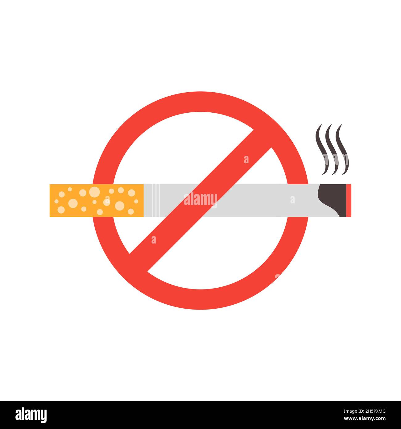 no smoking, cigarette and ban sign in flat Stock Vector Image & Art - Alamy
