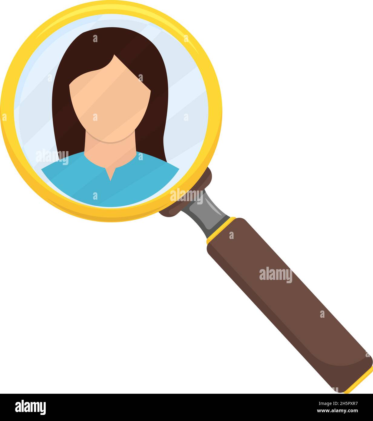 woman in magnifier searching for person to work Stock Vector Image ...