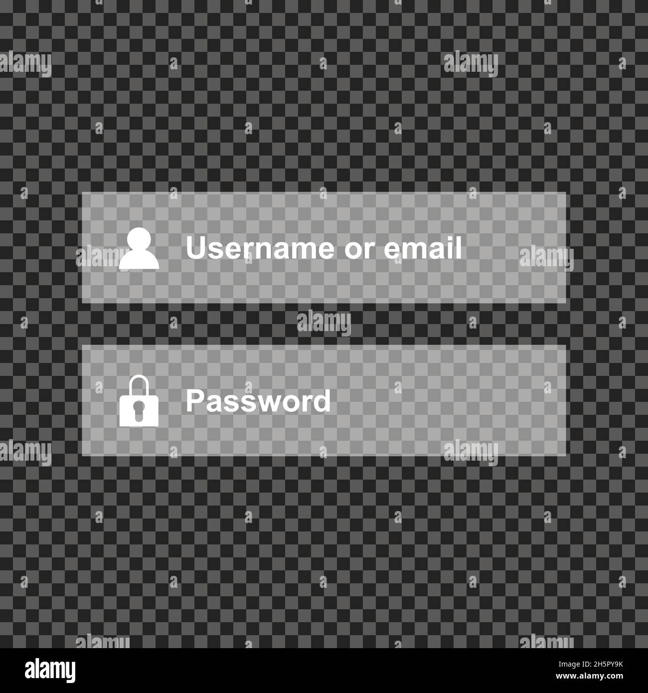 Username or email and password vector button set, transparent buttons ...