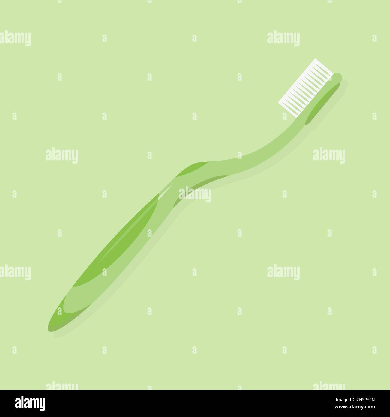 Toothbrush on green background Stock Vector Images - Alamy