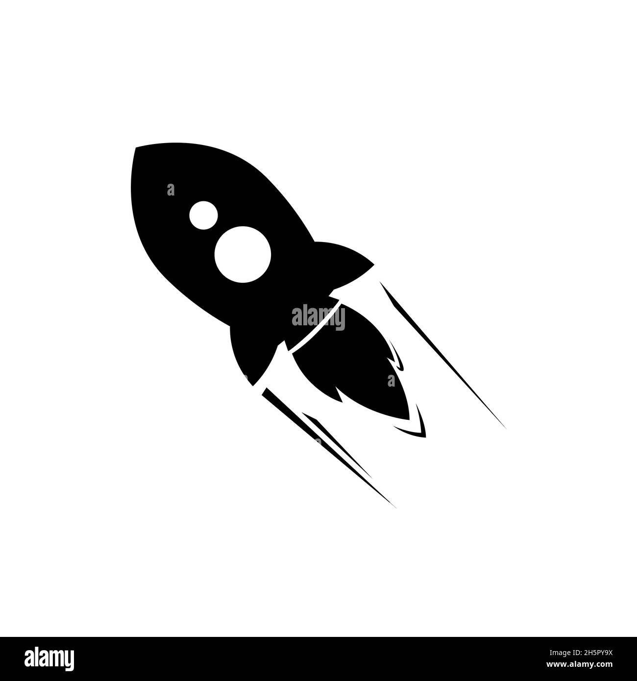 Rocket ship launching, flat icon of rocketship startup illustration on ...