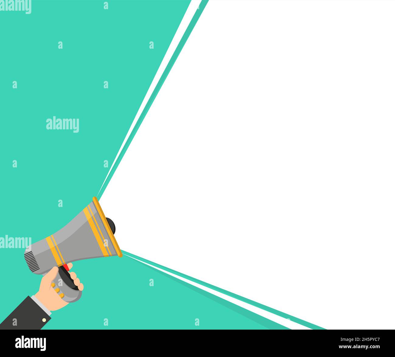 megaphone in hand, background with place for text Stock Vector Image ...