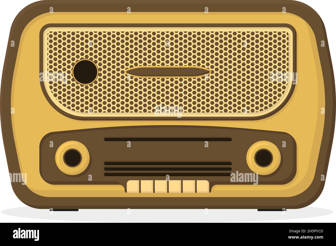 old retro radio on white background in flat Stock Vector Image & Art ...