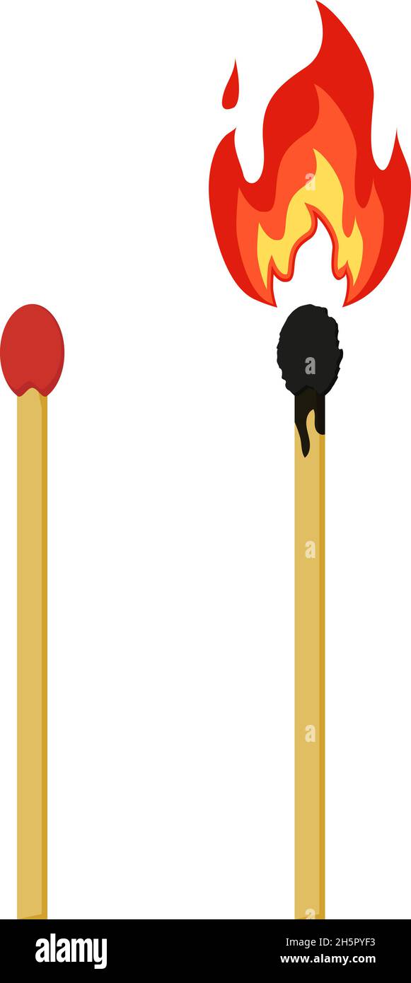 matches burning on white background in flat style Stock Vector Image ...