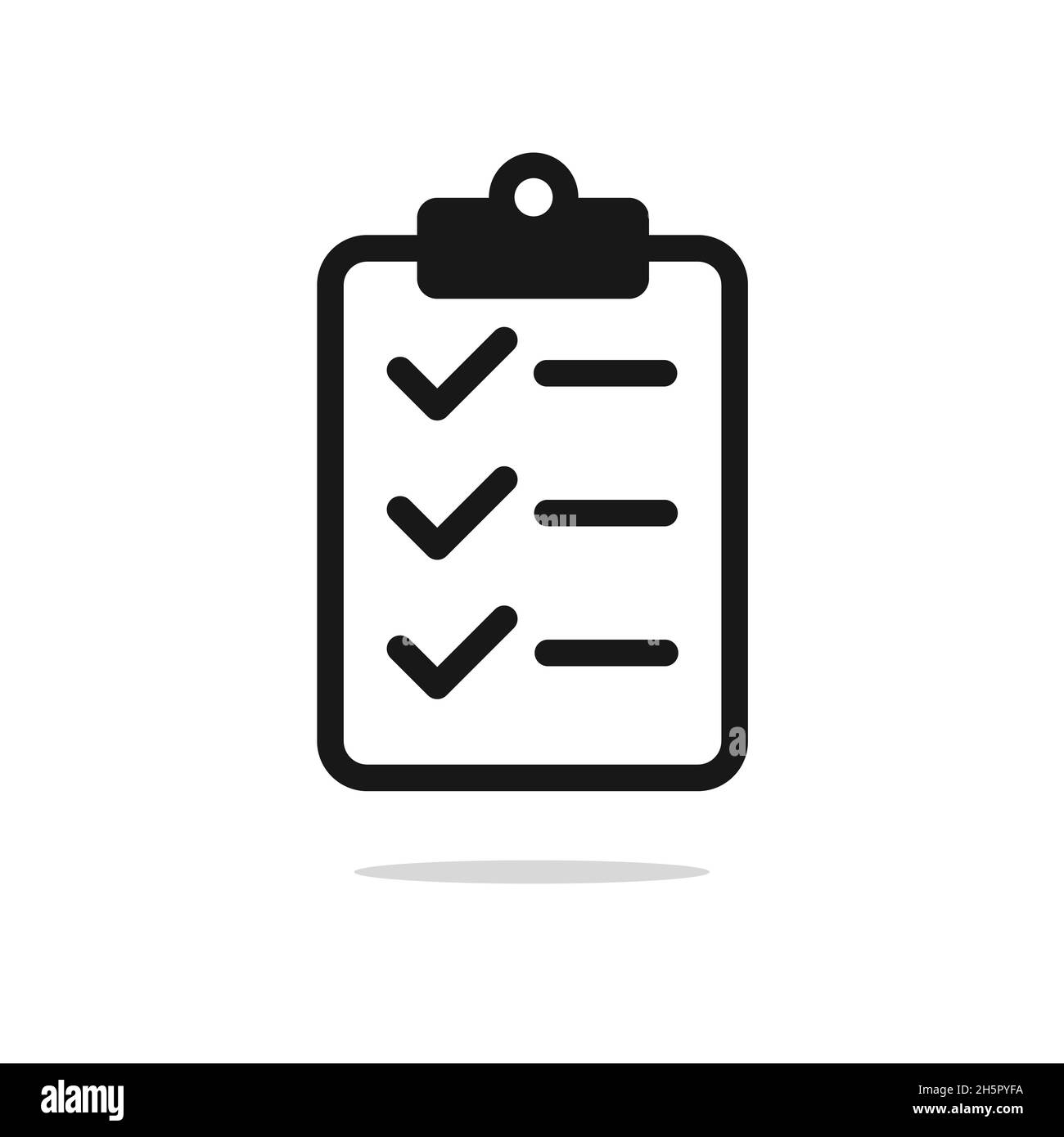 Clipboard vector checklist with checkmark flat isolated icon, black ...