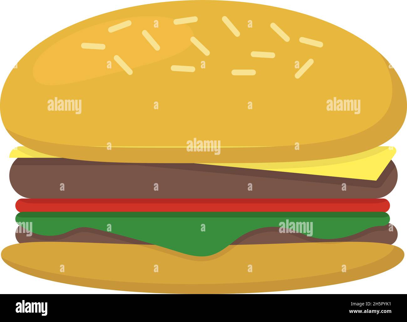 flat style burger on white background, vector illustration Stock Vector ...