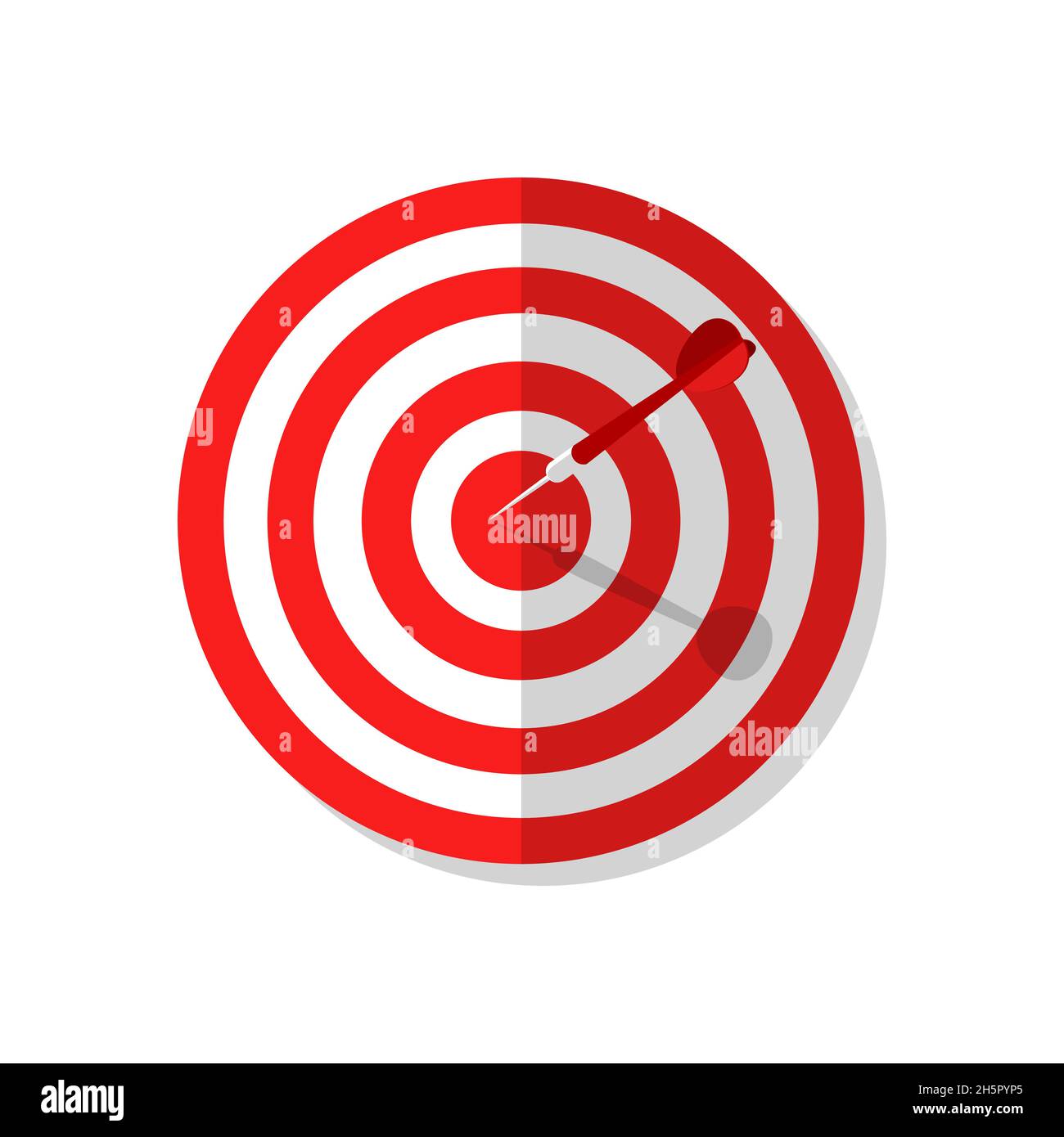 Target aiming, accuracy dartboard with red and white circles. Succes ...