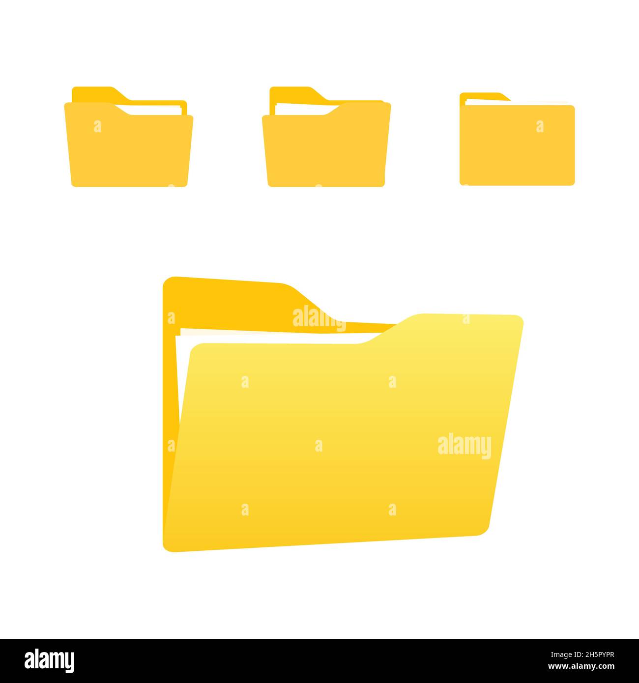 Folder vector set of document signs, office paper file collection isolated illustration Stock ...