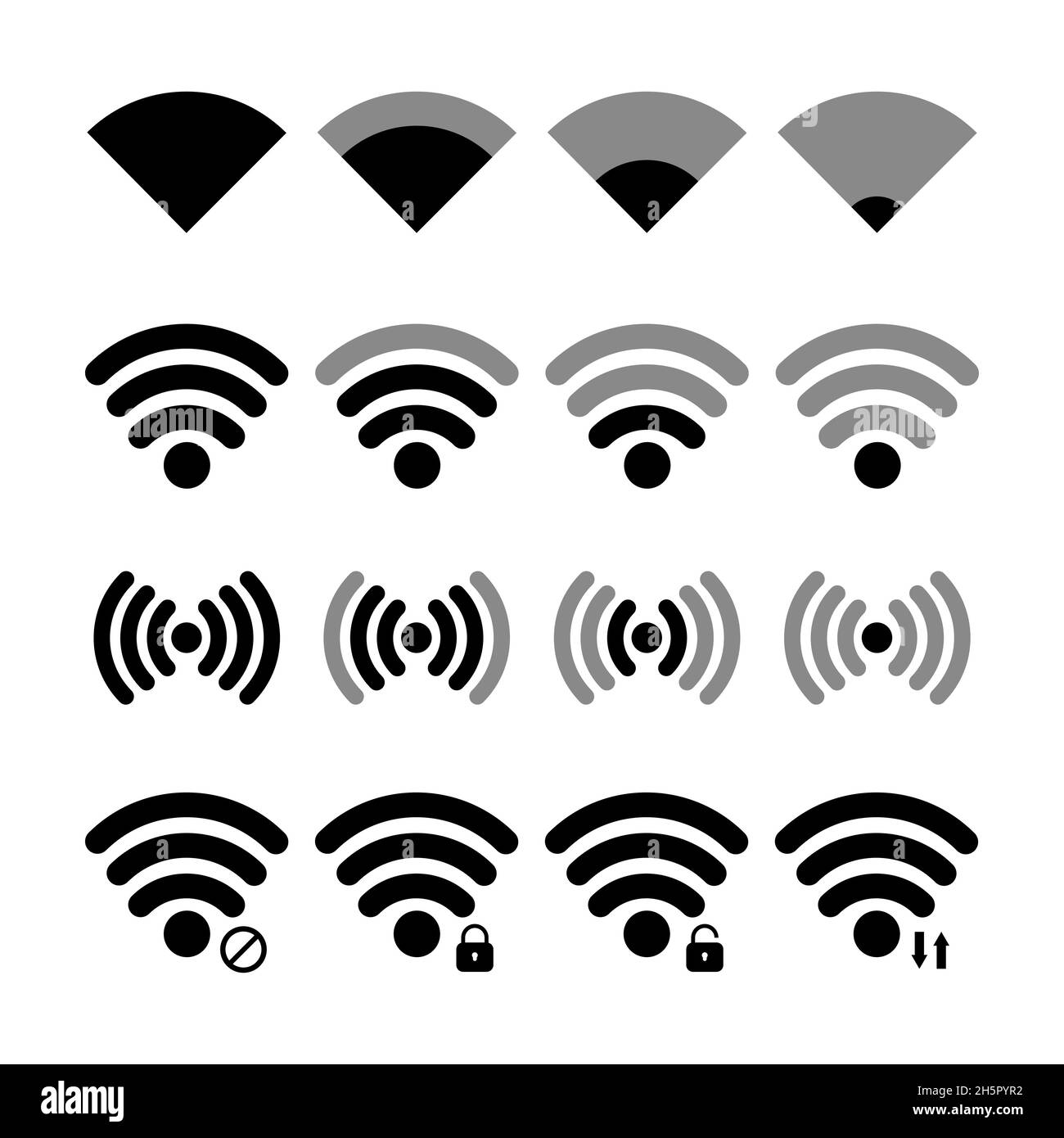 Wi-Fi vector icon set, internet hotspot network wifi connection concept ...