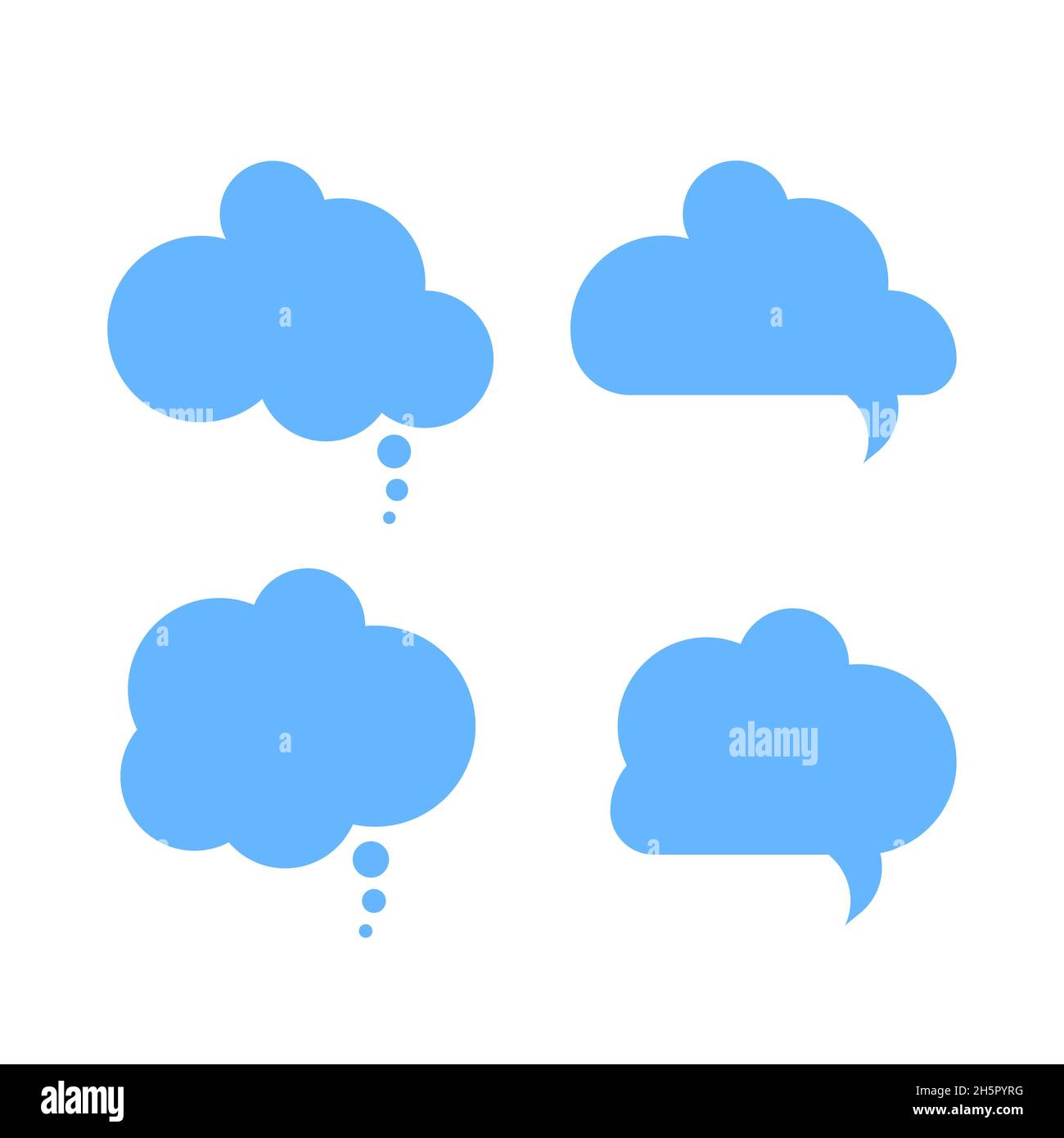 Cloud blue isolated set, cloudy flat buuble for text collection on ...