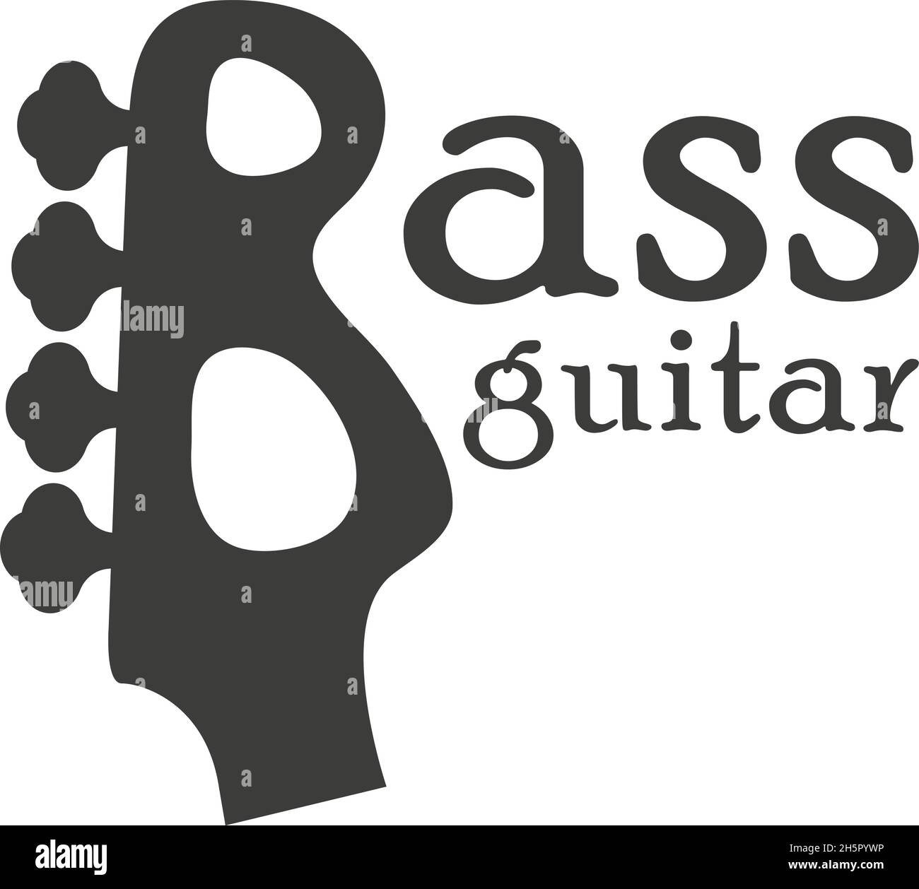 bass guitar letters text on white background, vector Stock Vector Image ...