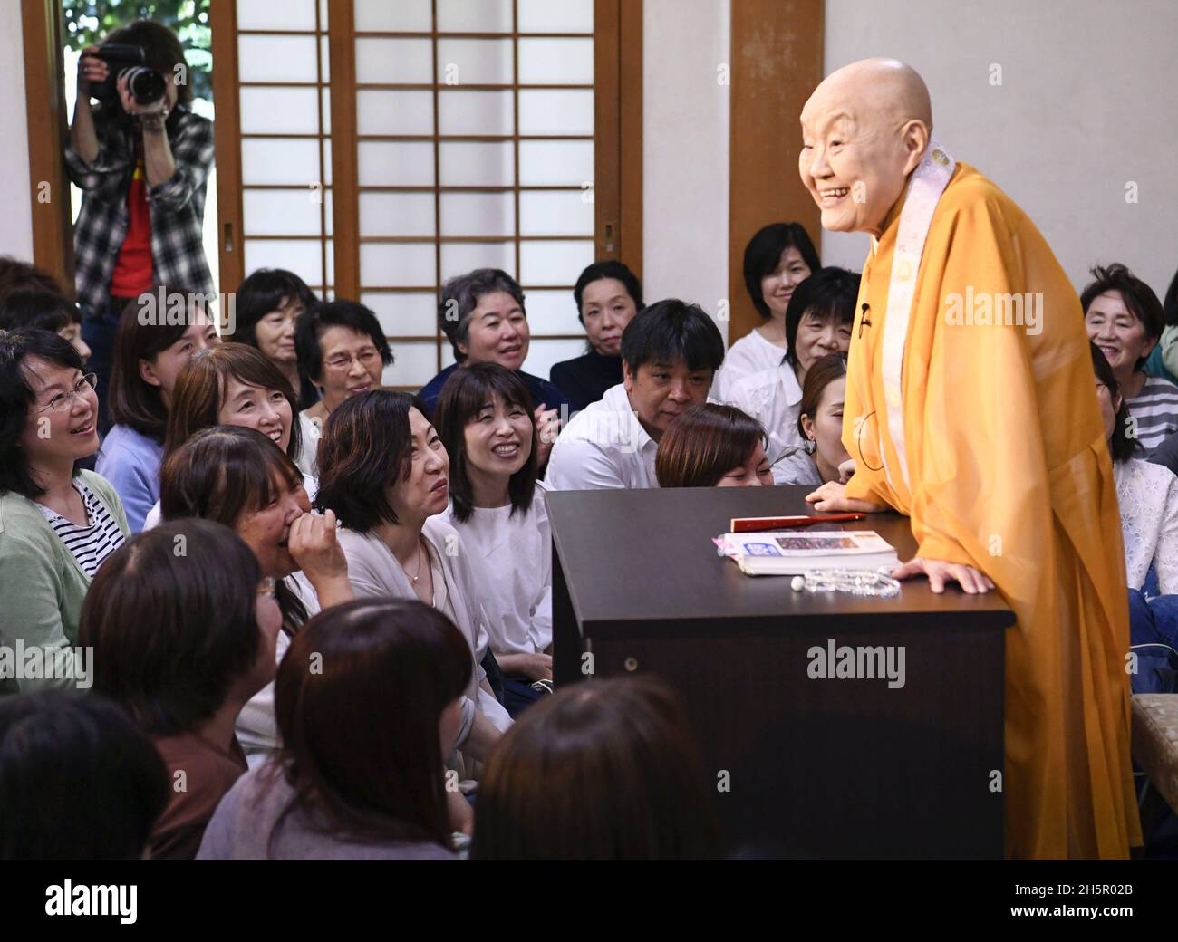 File photo taken on June 17, 2018, shows Japanese Buddhist nun and ...