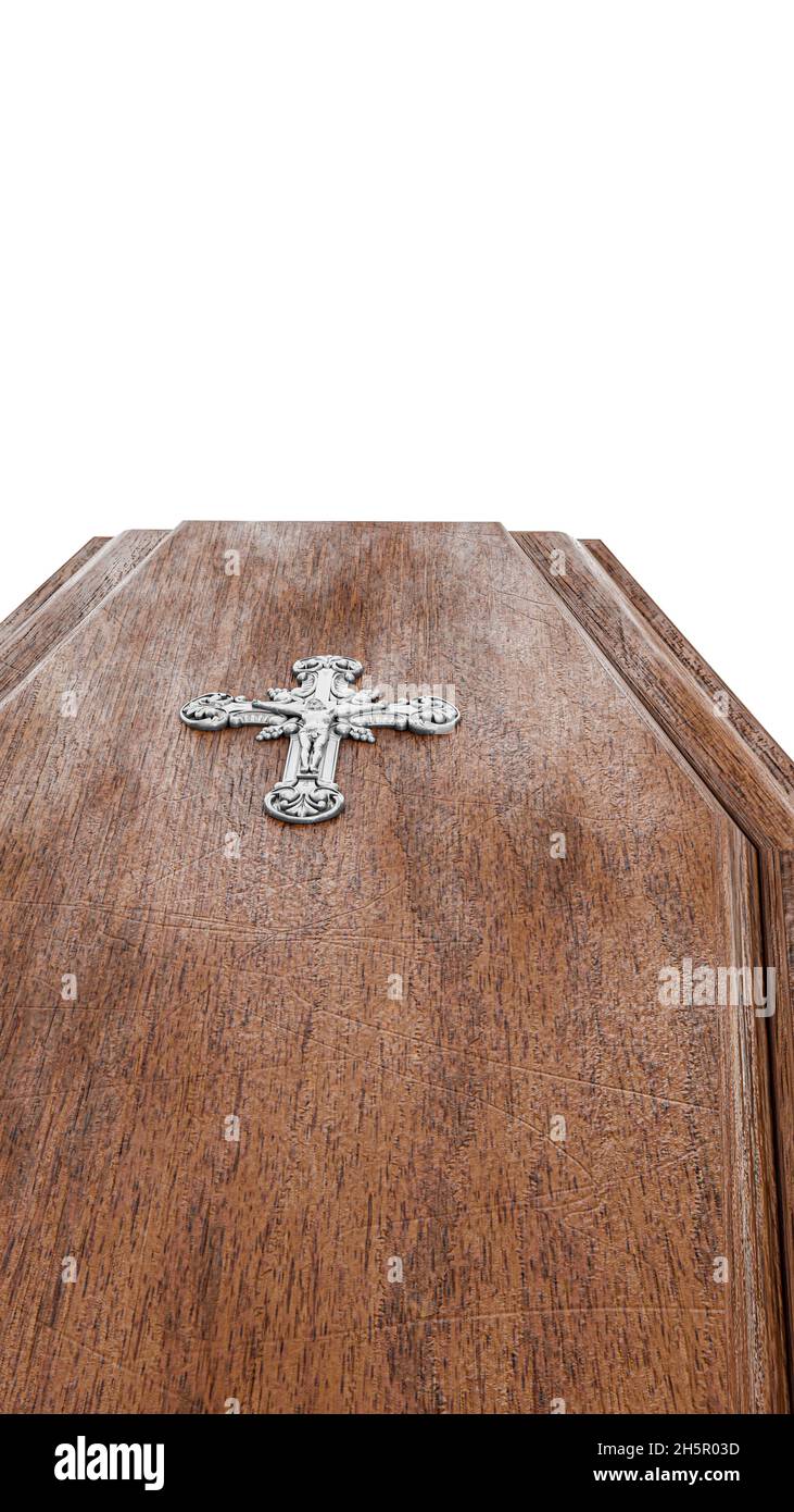 wooden coffin isolated on white background 3d illustration Stock Photo ...