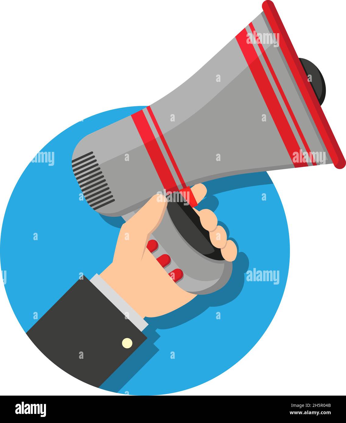 megaphone in hand peeking out of the circle Stock Vector Image & Art ...