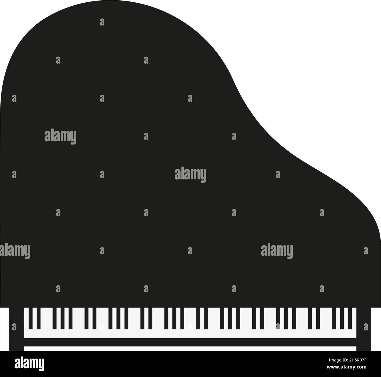 grand piano top view, vector flat illustration, isolation Stock Vector ...