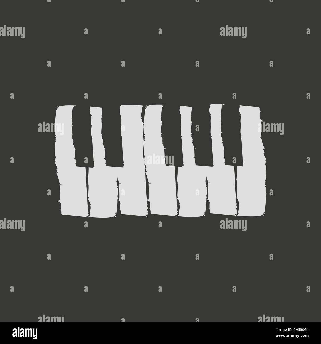 hand drawn piano keys in flat style, vector Stock Vector Image & Art ...