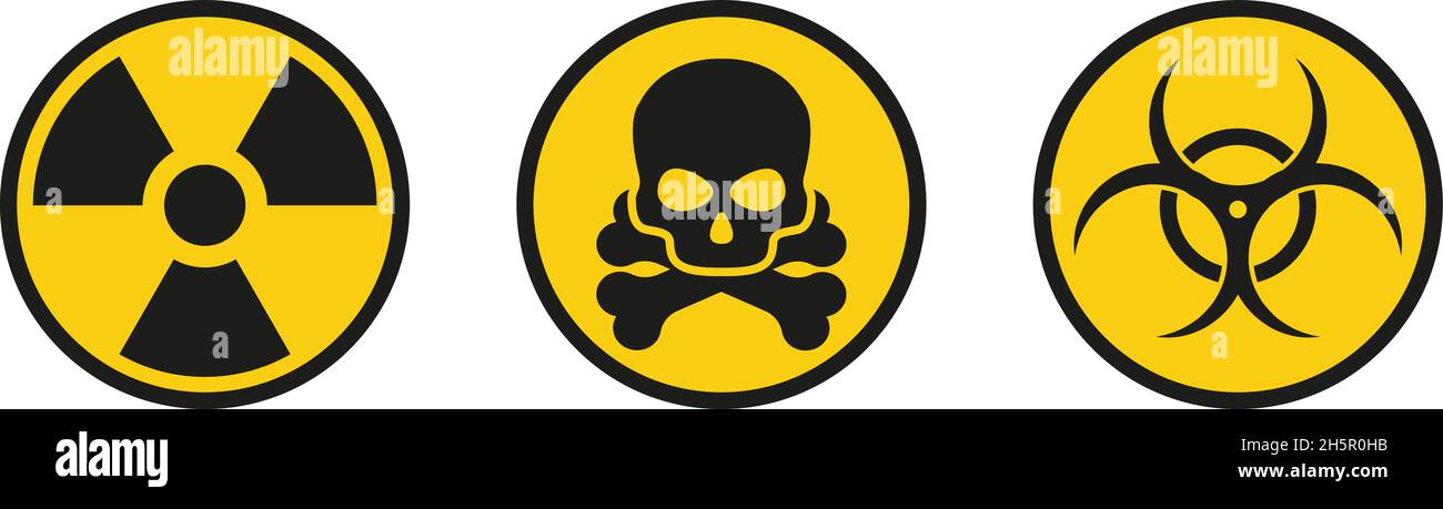 danger signs, radiation radiation color flat icons, vector Stock Vector ...