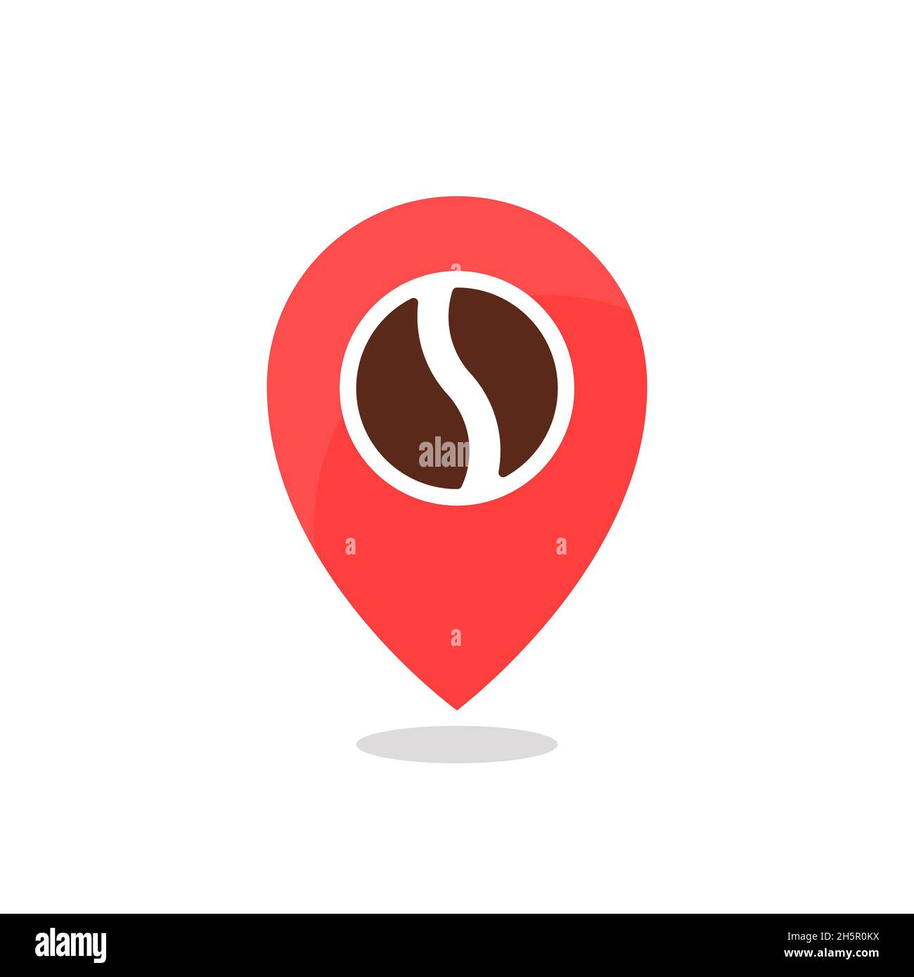 Coffee icon marker map hi-res stock photography and images - Alamy