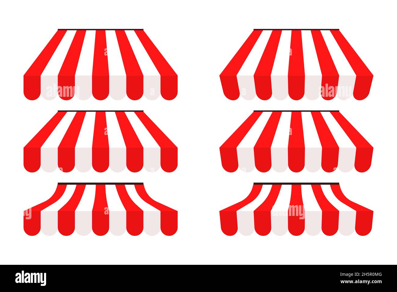 Shop tent vector market red and white stripes roof collection, isolated ...