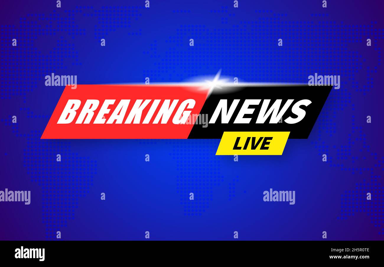 Breaking news vector background, tv channel emergency broadcasting ...