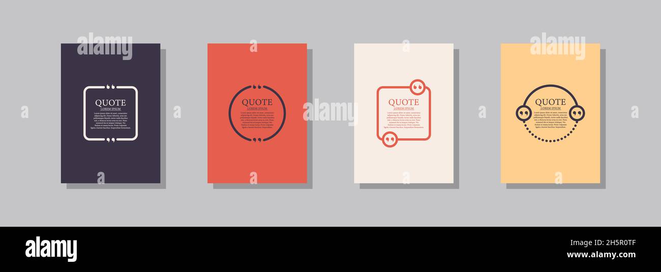 Quote flat frames set, quotation frame collection in trendy vector ...