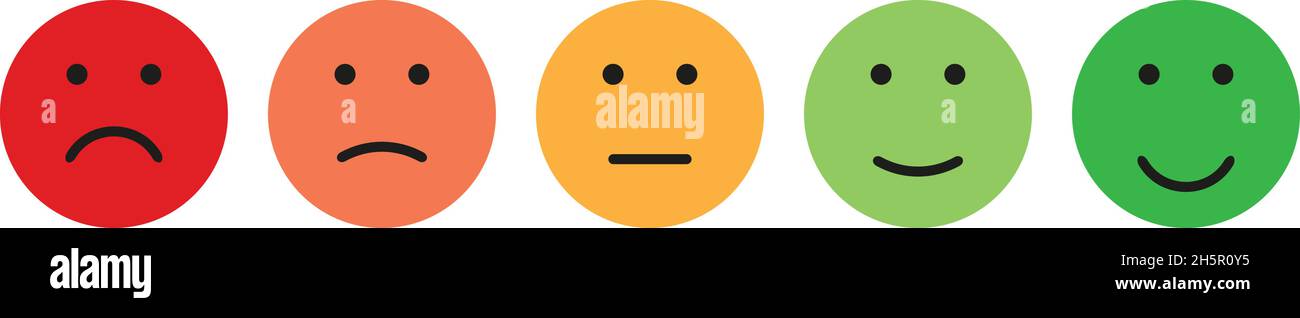 emotions rating different colors in flat style, vector Stock Vector ...