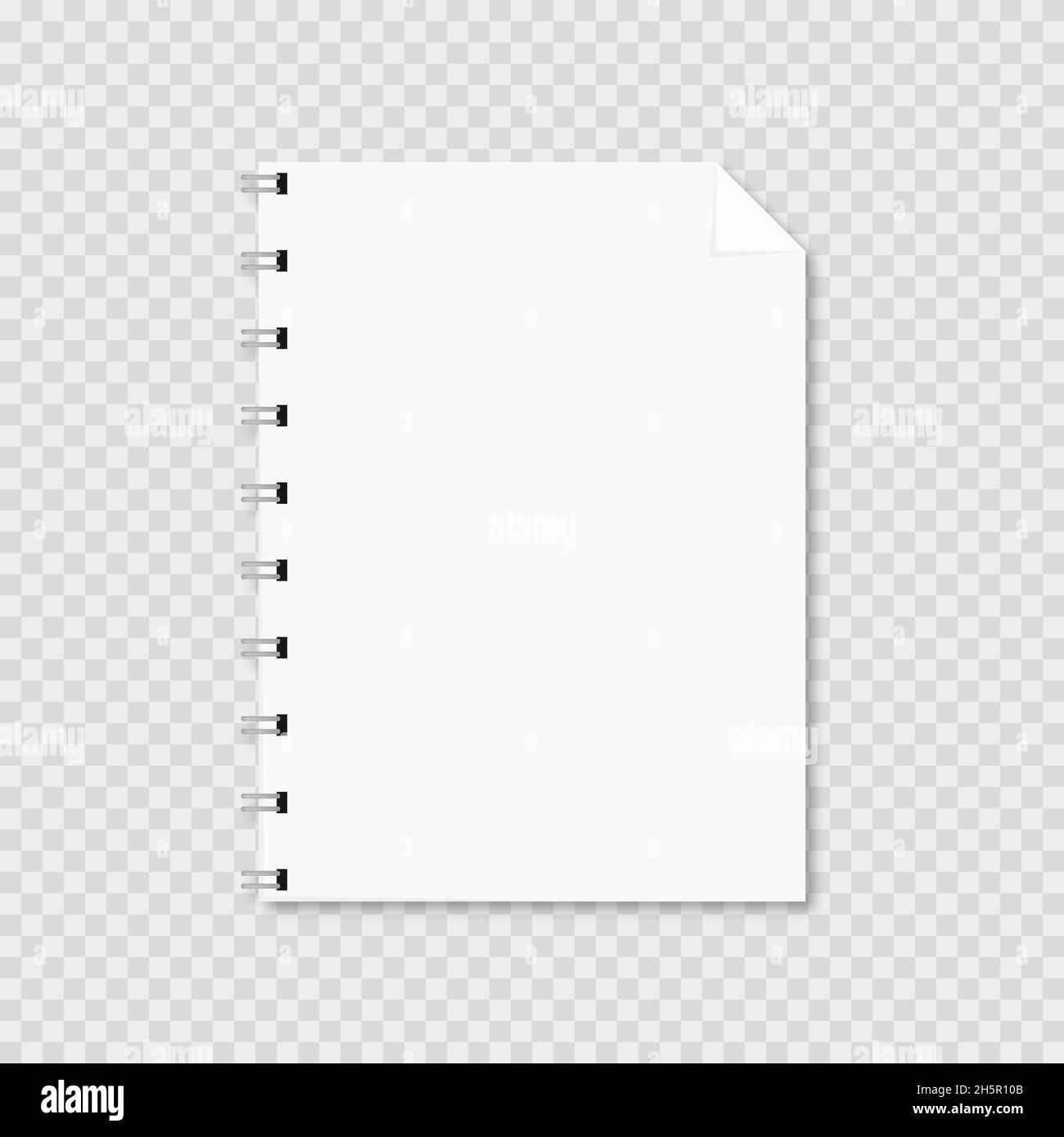 notepad paper sheet with shadow on transparent background Stock Vector ...