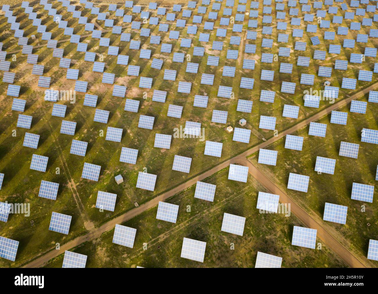Aerial view of solar power station Stock Photo - Alamy