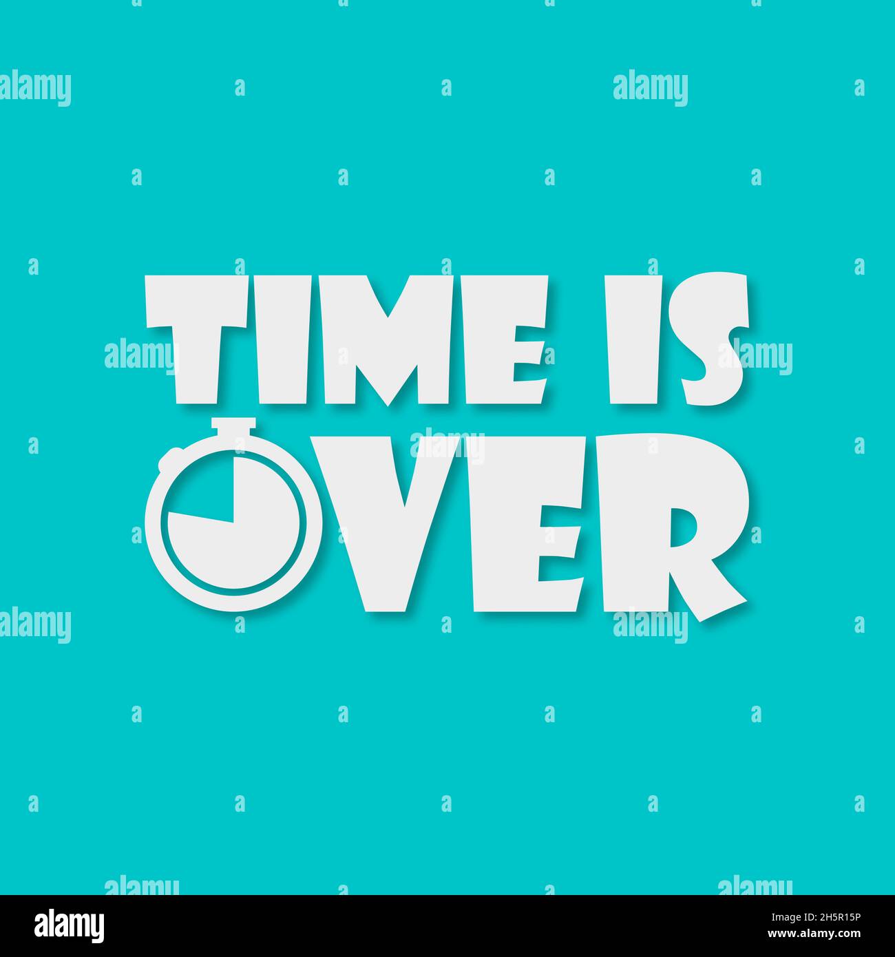 inscription time is over with a stopwatch icon, vector Stock Vector ...