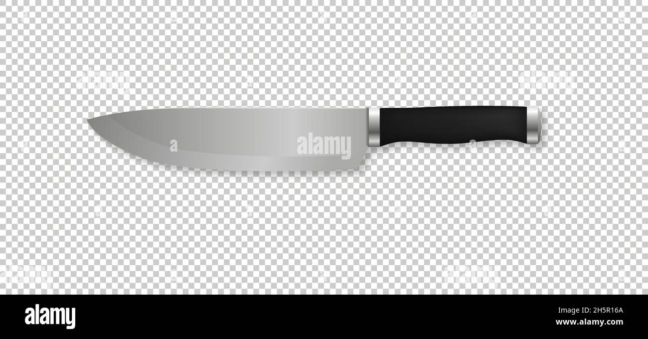 Knife realistic chef butcher kitchen ware sharp equipment, 3d vector ...