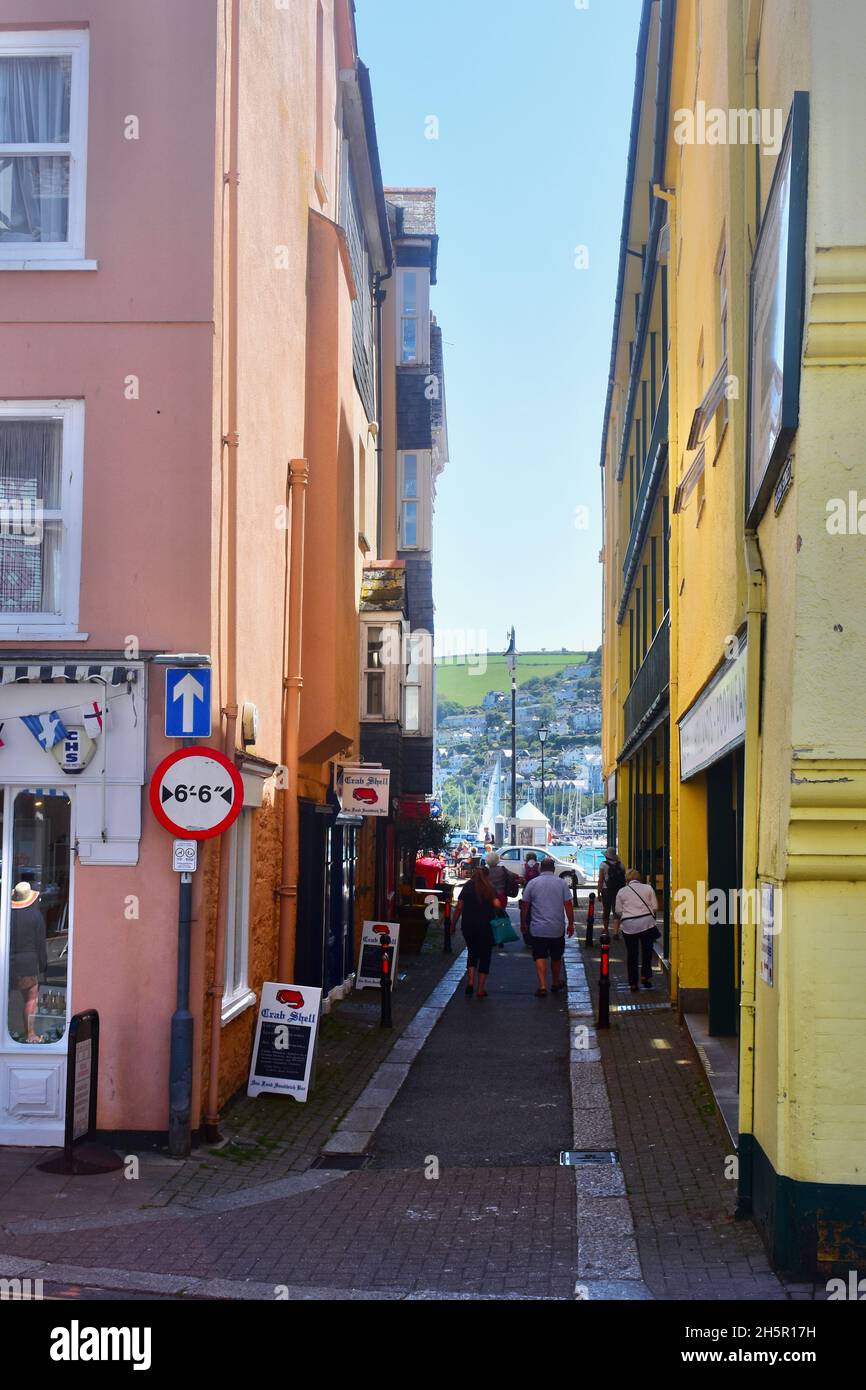 The view along Raleigh Street looking down towards the river Dart from ...