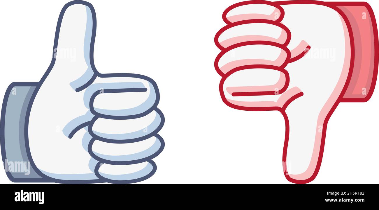 Like and Dislike illustration in cartoon style, vector Stock Vector ...